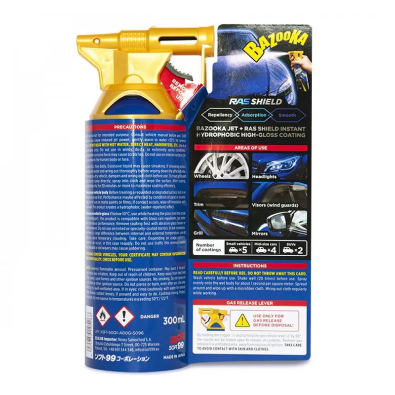 "SOFT99 Rain Drop Bazooka - Ultimate Car Body And Glass Water Repellent Coating" 300ML