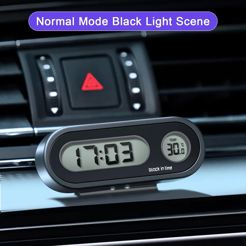 Car Digital Clock Car Dashboard Clock With Thermometer Night Vision Mode