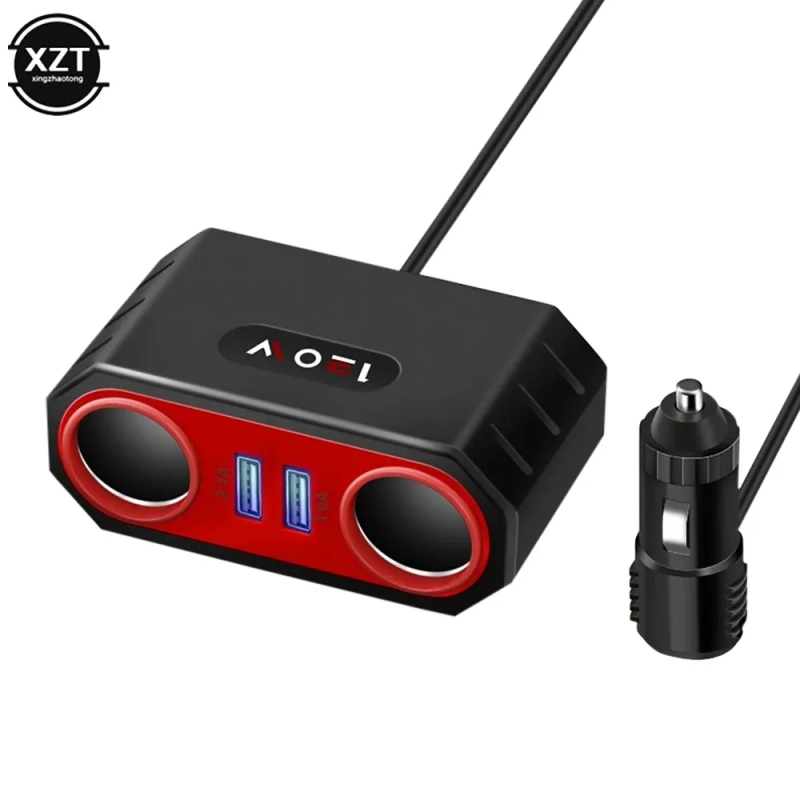 Car Mobile Charging Socket Car Fast Charger 2 Socket With 2 USB