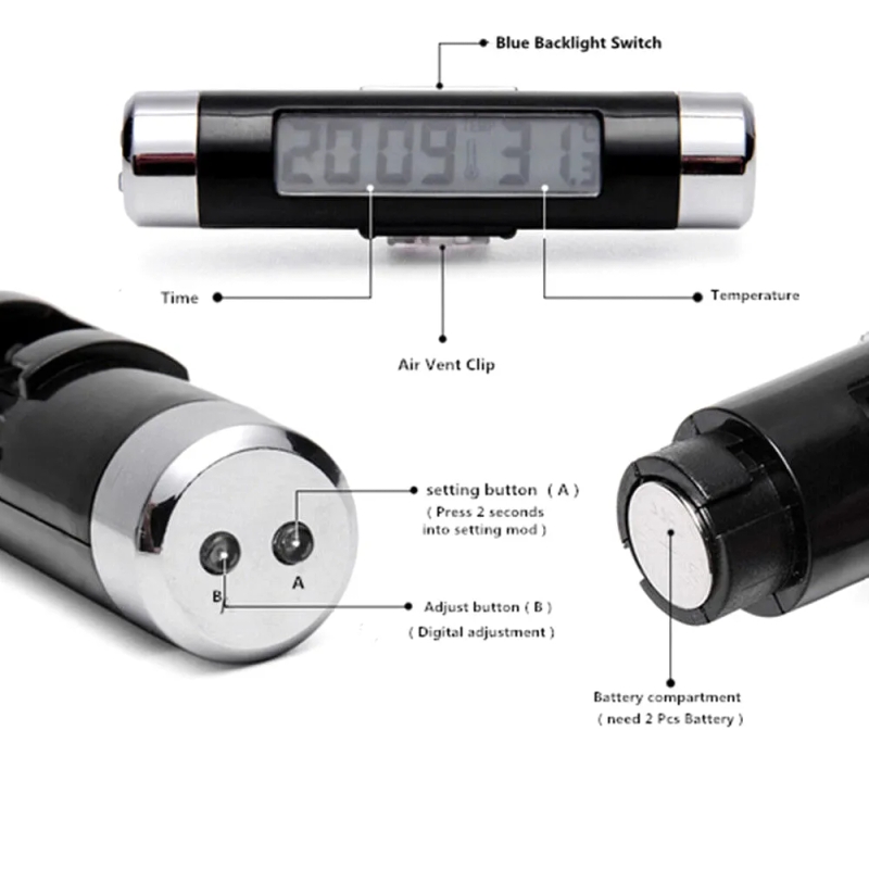 Car Ac Vent Clock And Car Dashboard Clock