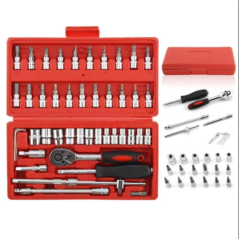 Car Repair Combination 46-Piece Set – Complete Car Repair Tool Kit for ...