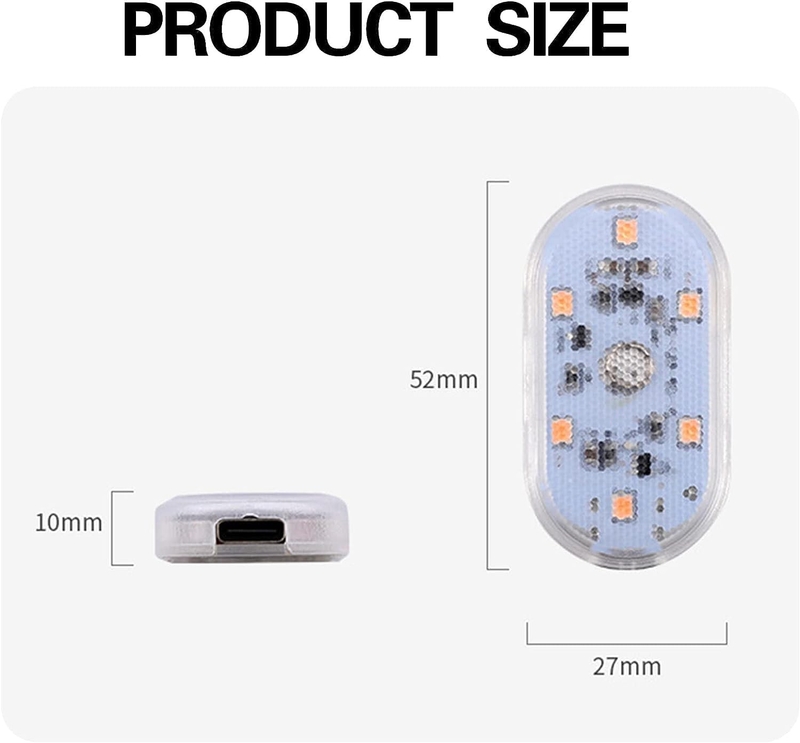 Car Roof Light - Strong Magnetic LED Interior Light, USB Rechargeable ...