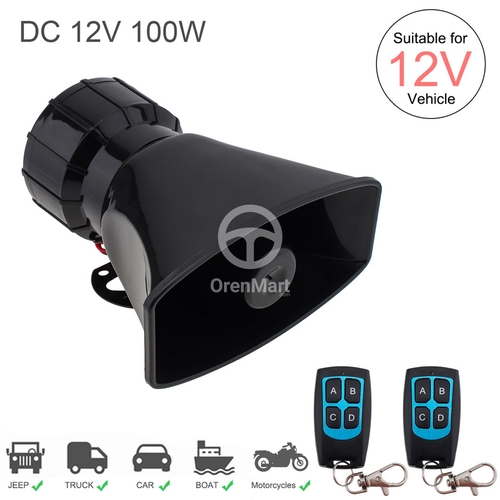 4-Sound Style Car Electronic Horn – XD-114B 12V 100W with Digital IC ...