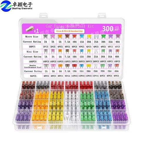 Automotive Electrical Fuse Assortment Box – Color-Coded Mini, Micro ...