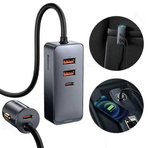 Baseus 120W 4 Port-PD Multi Port Car Charger Fast Charging with ...