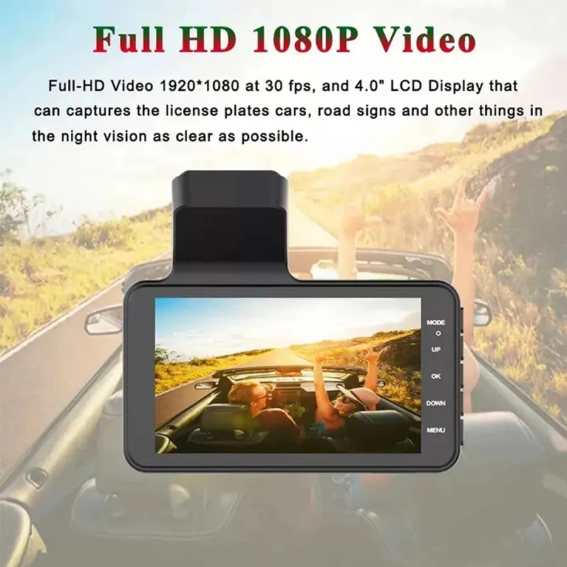 4.0In Dash Cam for Car DVR 1080P Front and Rear View Camera Dual Lens ...
