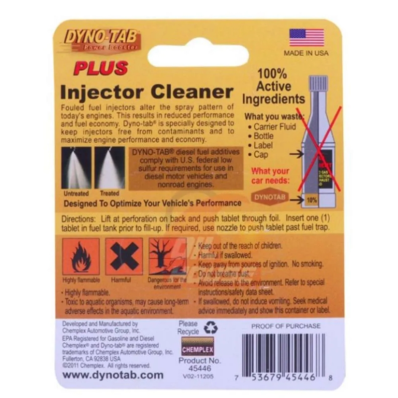 Dyno-Tab Plus Injector Cleaner 6 Tab Card