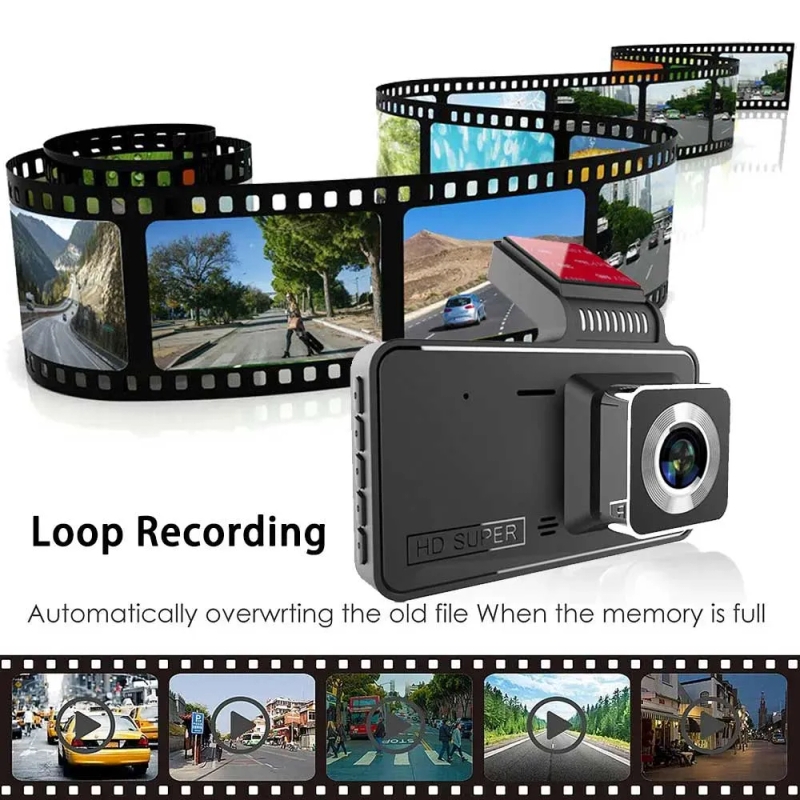 4.0In Dash Cam for Car DVR 1080P Front and Rear View Camera Dual Lens ...