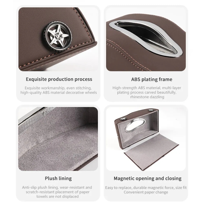 Car Shape Tissue Box PU Leather Universal Tissue Holder