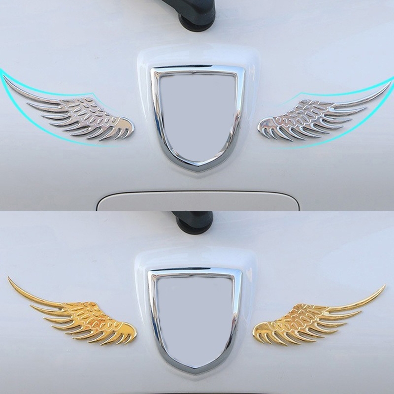 3D Metal Angel Wing Car Styling Stickers 2pcs