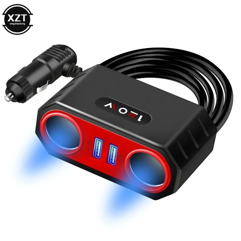 Car Mobile Charging Socket Car Fast Charger 2 Socket With 2 USB