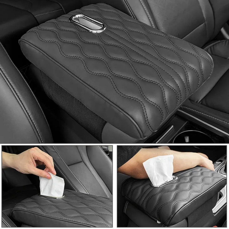 Premium 2 in1 Arm Rest Support With The Tissue Box for Car Interior