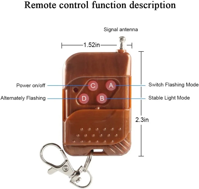 Car LED Strobe Light Wireless Remote Control Strobe grill Light 8 x ...