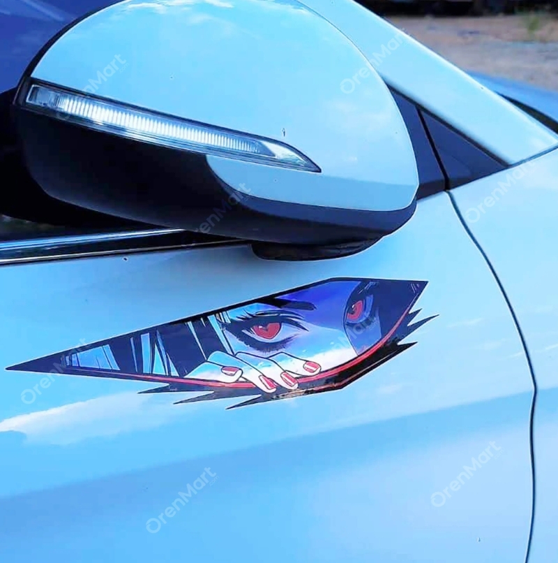 Stylish 3D Anime Eye Car Sticker 1Pcs-Easy Application and Premium Quality