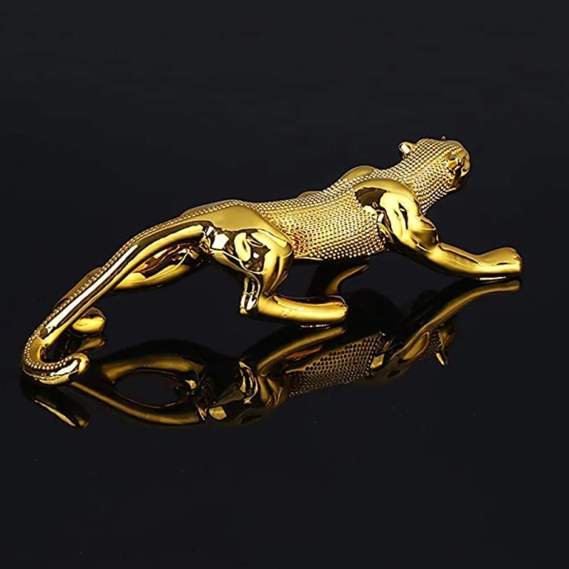 Golden Jaguar Car Dashboard Showpiece with Moving Head – Elegant Car ...
