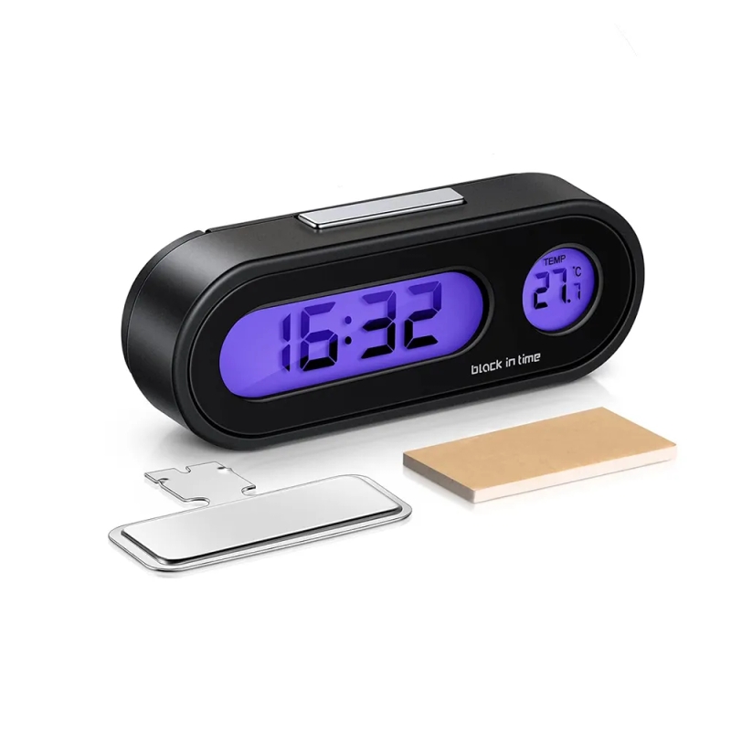 Car Digital Clock Car Dashboard Clock With Thermometer Night Vision Mode
