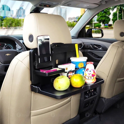 Travel Dining Tray for Car - Back Seat Folding Table with Drink And ...