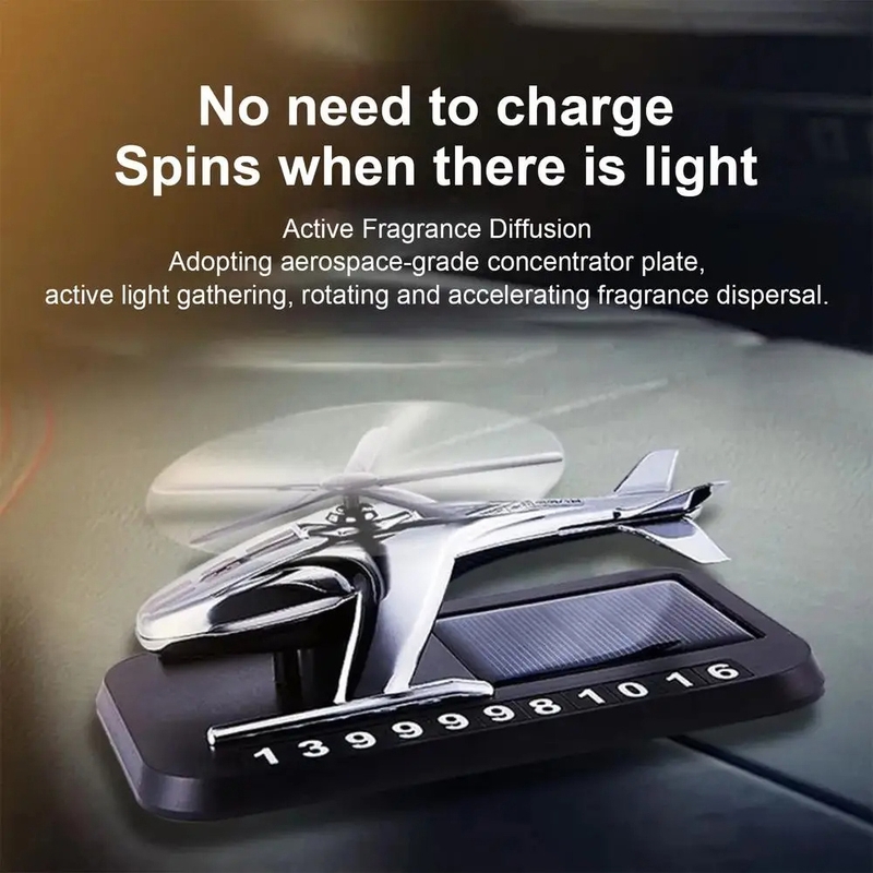 Car Fragrance Helicopter Showpiece With parking Number Card