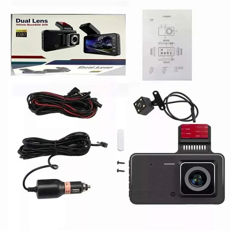 4.0In Dash Cam for Car DVR 1080P Front and Rear View Camera Dual Lens ...