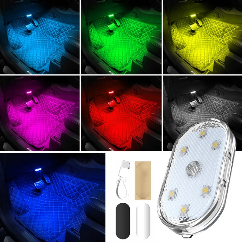 Car Roof Light - Strong Magnetic LED Interior Light, USB Rechargeable ...