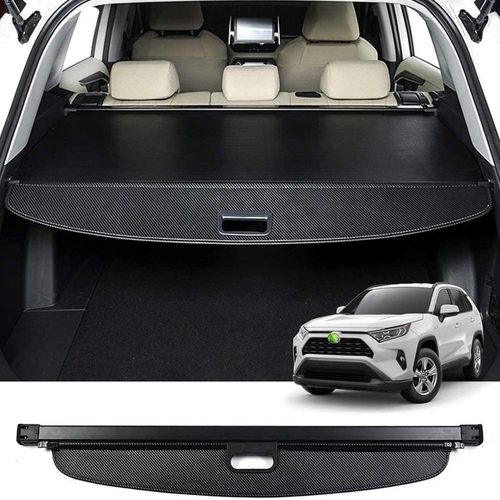 Retractable Car Trunk Cargo Cover | Premium Rear Security Shield (Black)
