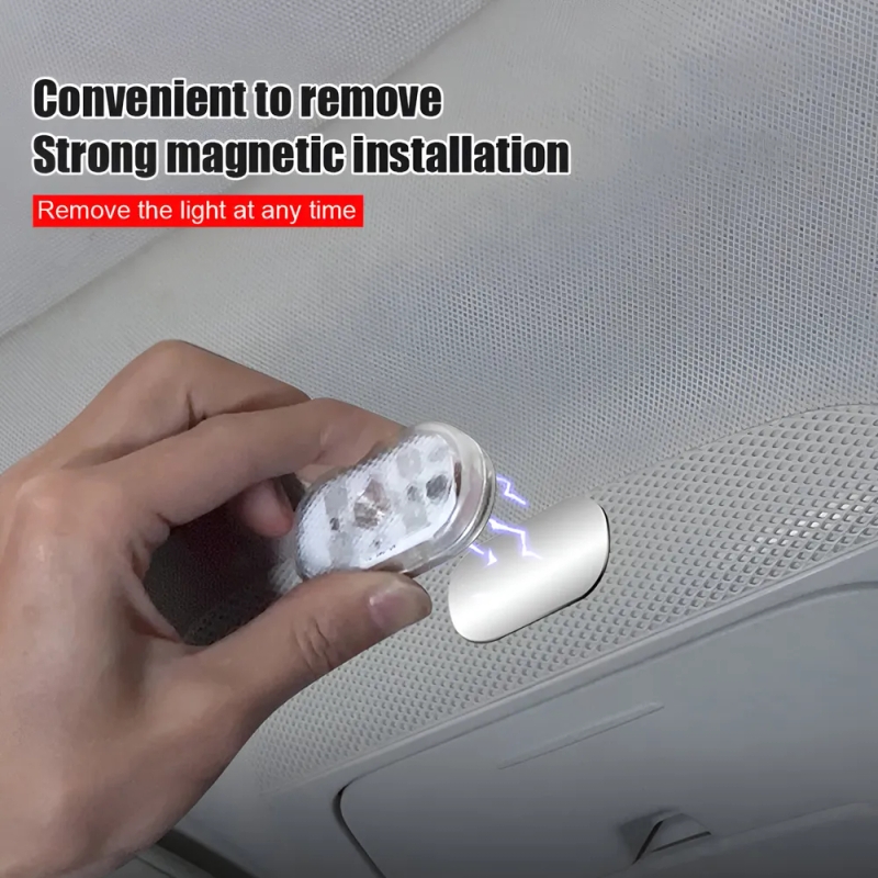 Car Roof Light - Strong Magnetic LED Interior Light, USB Rechargeable ...