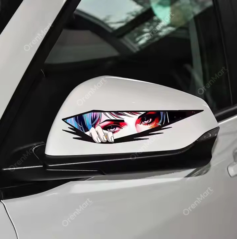 Stylish 3D Anime Eye Car Sticker 1Pcs-Easy Application and Premium Quality