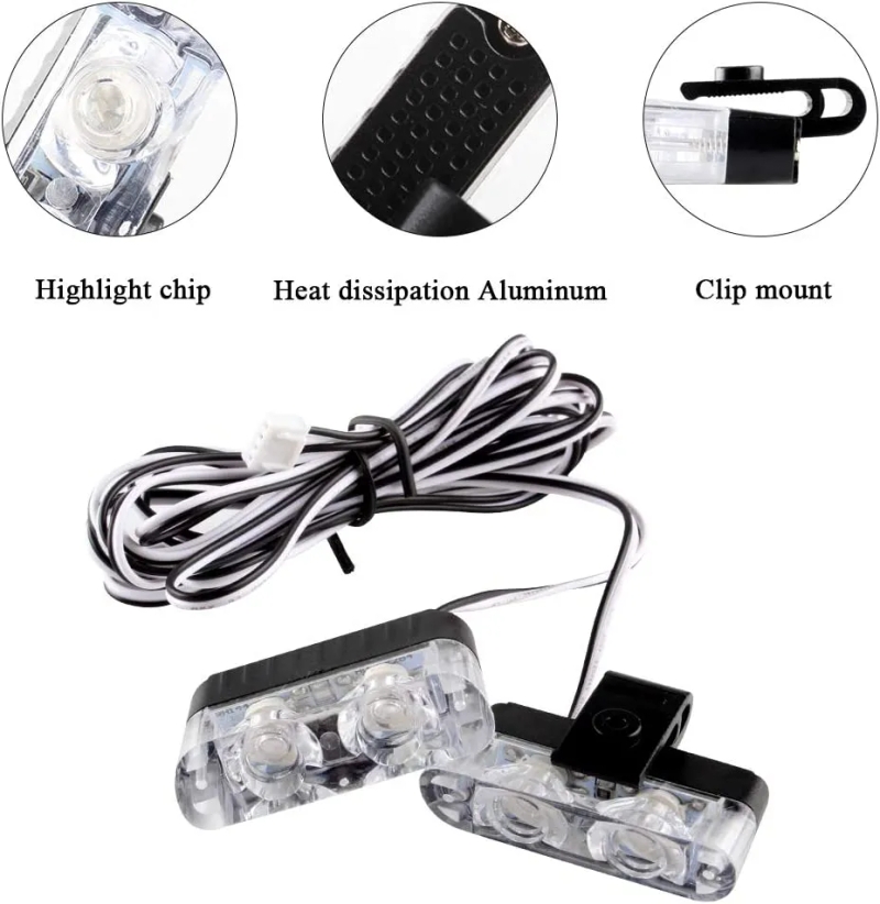 Car LED Strobe Light Wireless Remote Control Strobe grill Light 8 x ...