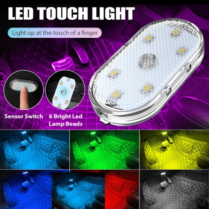 Car Roof Light - Strong Magnetic LED Interior Light, USB Rechargeable ...