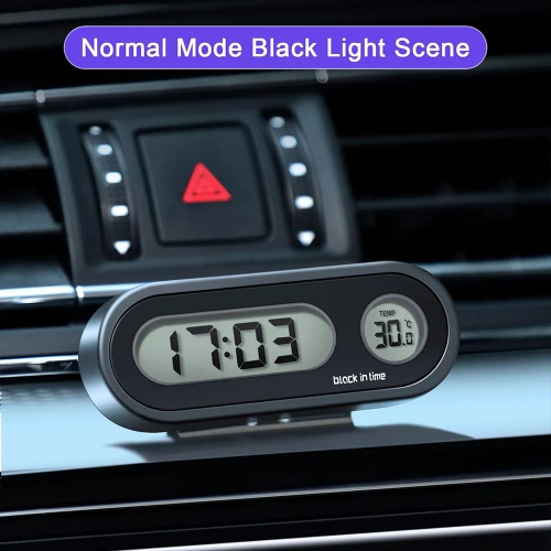 Car Digital Clock Car Dashboard Clock With Thermometer Night Vision Mode
