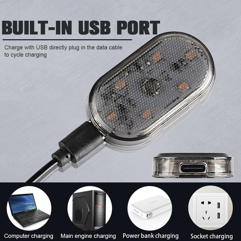 Car Roof Light - Strong Magnetic LED Interior Light, USB Rechargeable ...