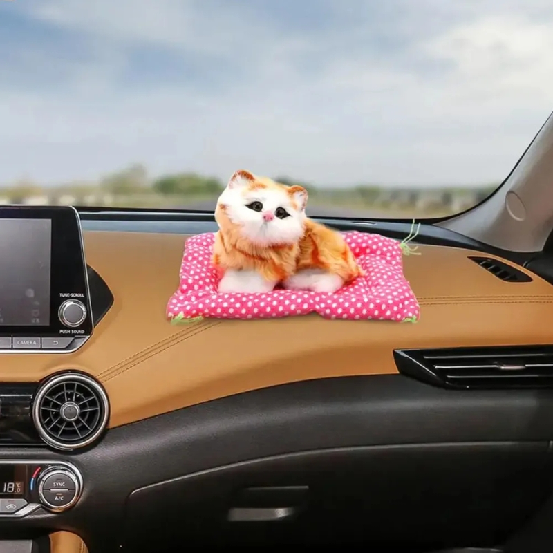Car Dashboard Cute Cat with Voice For Car Dashboard Showpiece