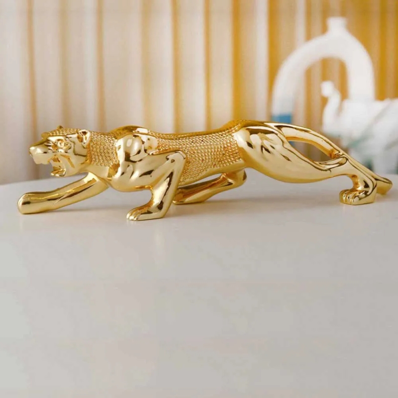 Golden Jaguar Car Dashboard Showpiece with Moving Head – Elegant Car ...