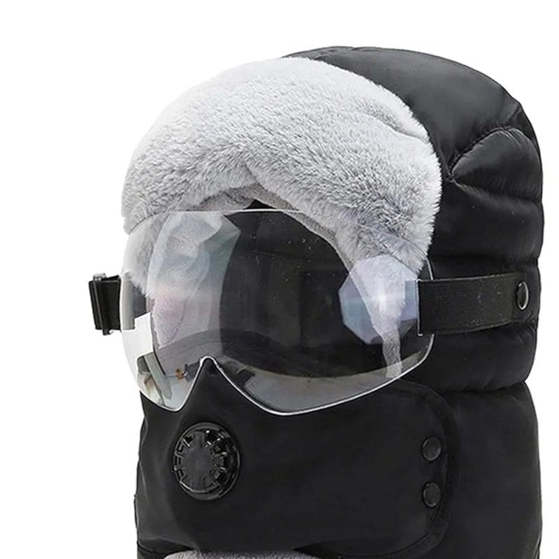 Winter Windproof Hat with Detachable Face Cover and Goggles – Cold ...